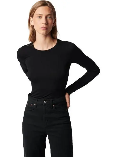 Majestic Filatures Soft Touch Long Sleeve Crewneck T-shirt - Noir