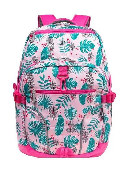 J WORLD Atom Laptop School Backpack - Palm Leaves