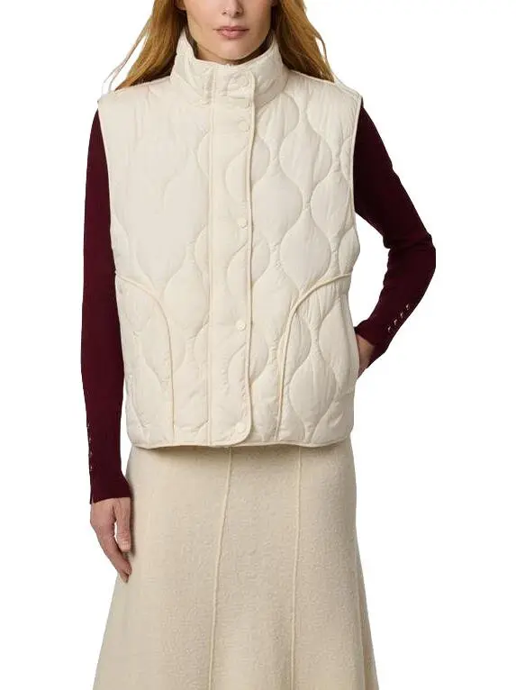 Bernardo Beekman Quilted Puffer Vest - Ecru