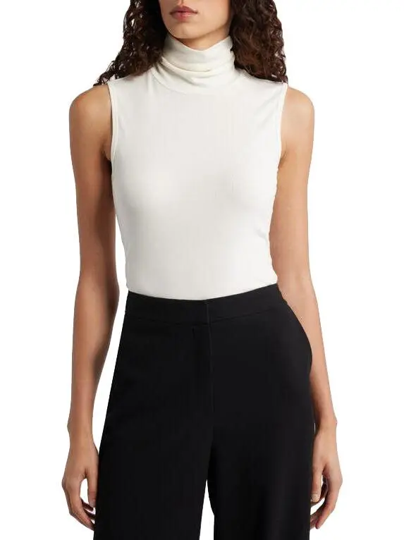 Theory Sleeveless Turtleneck Top - Ivory - C05
