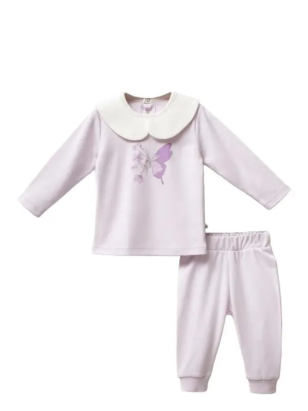 MOI NOI Butterfly Flower Outfit Set - Purple