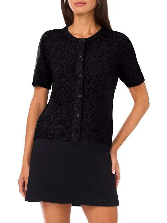 Vince Camuto Short Sleeve Cardigan - Rich Black