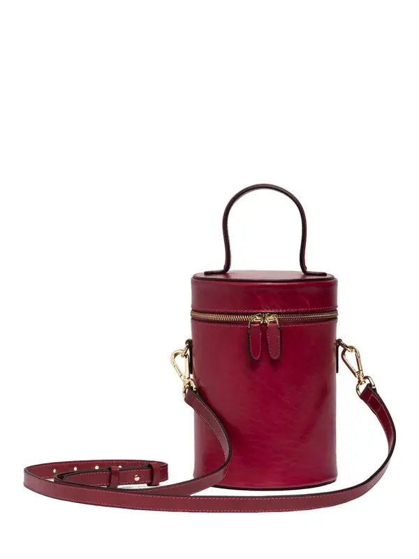 SILVER & RILEY Nola Bucket Leather Bag - Red