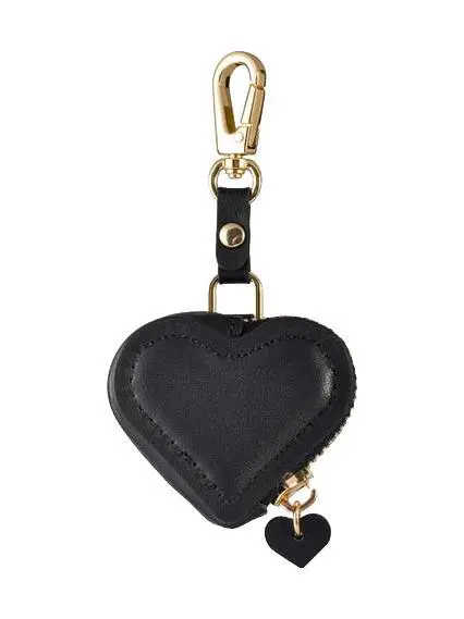 POSH TECH Leather Airtag Bag Charm - Black