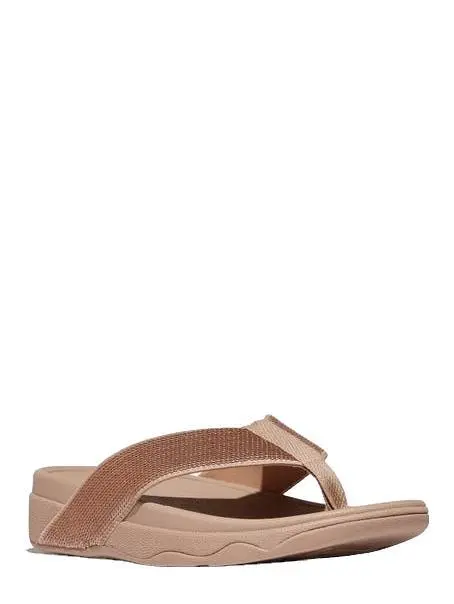 Fitflop Surfa Sequin Toe-post Sandals - Classic Beige
