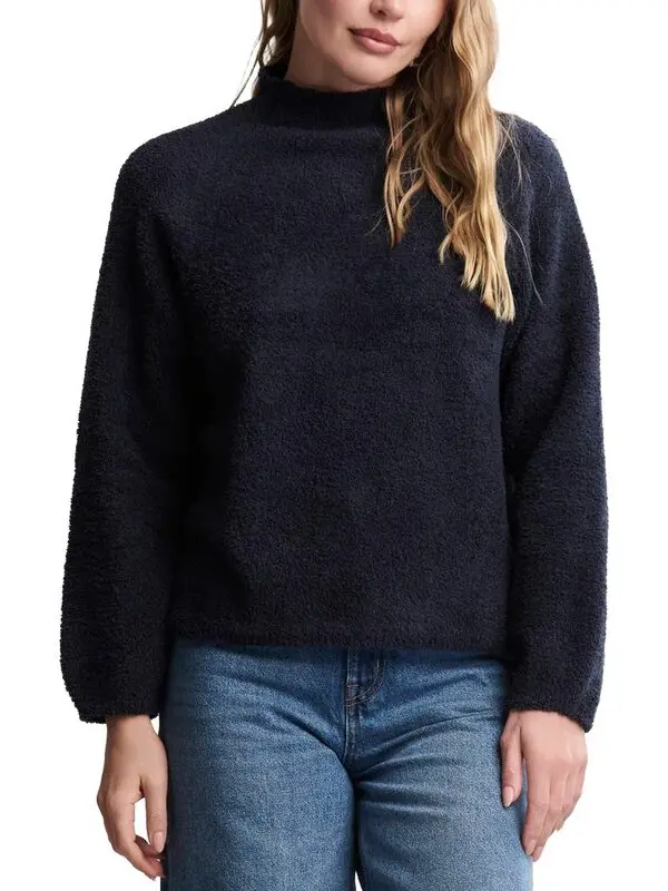 Barefoot Dreams Cozychic® Mock Neck Pullover - Indigo