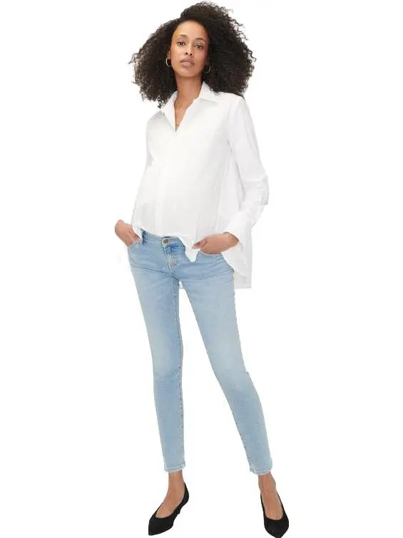 Hatch Collection The Slim Maternity Jean - Light Wash