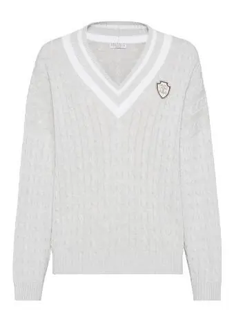 Brunello Cucinelli Logo Sweater - Light Grey