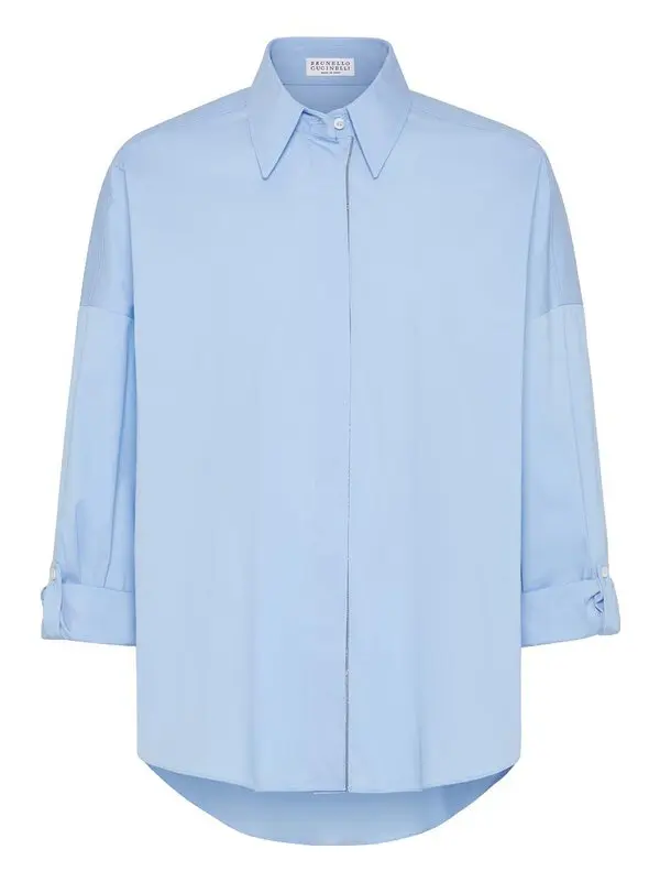 Brunello Cucinelli Poplin Shirt - Sky Blue