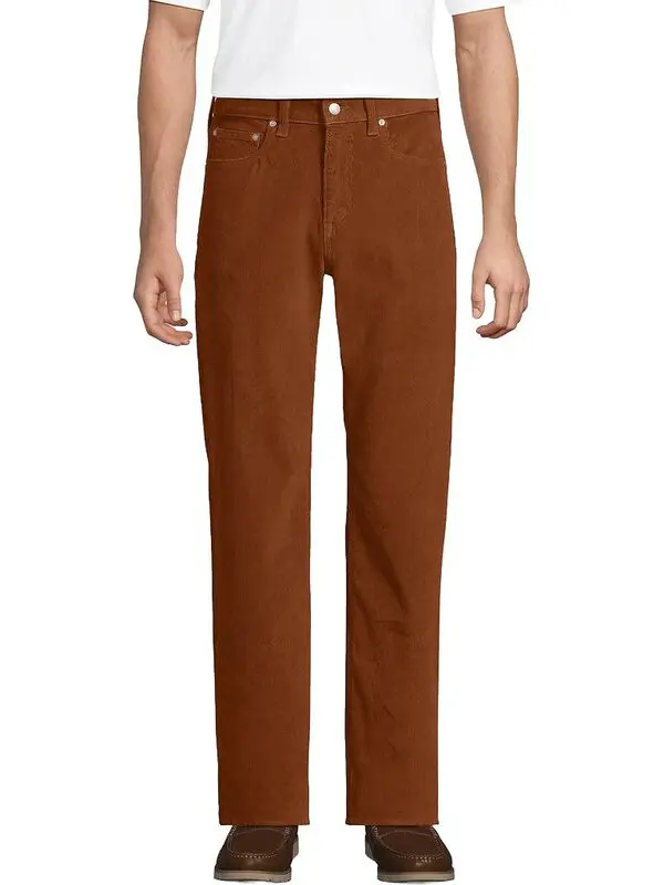 LANDS' END Corduroy Classic Fit 5 Pocket Pant - Rich Ginger Brown
