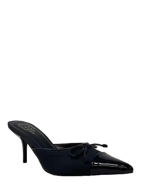 SHU SHOP Naomi Pointed Cap Toe Mule - Black