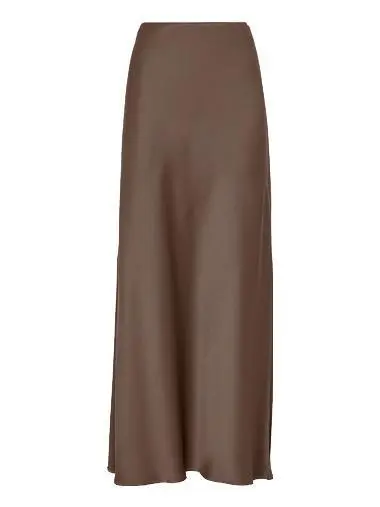 Brunello Cucinelli Bias-cut Cady Satin Skirt - Brown