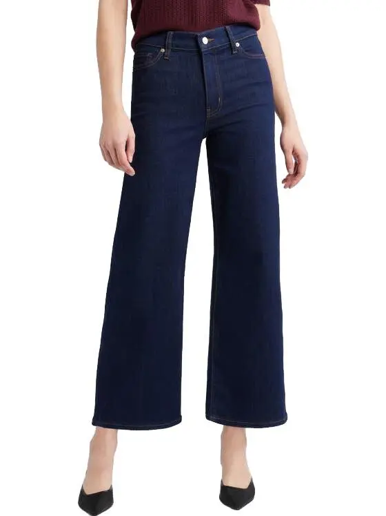 FRAME Le Slim Palazzo High-waist Crop Wide-leg Jeans - Rinse