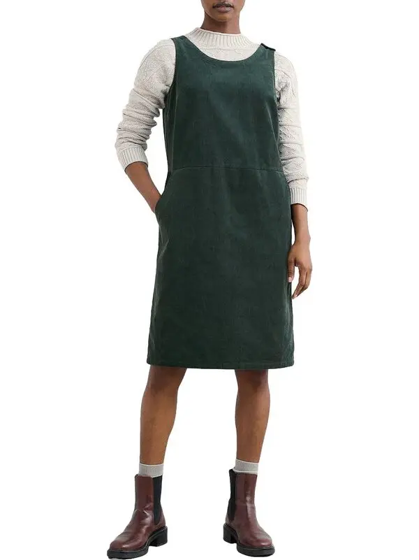 SEASALT CORNWALL Salt Weave Corduroy Pinafore Dress - Coppice