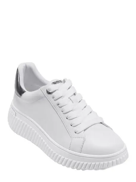 Dkny Platform Sneakers - White/nickel