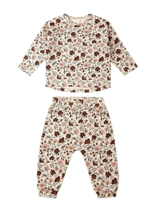 RYLEE + CRU Print Top And Joggers Set - Antique