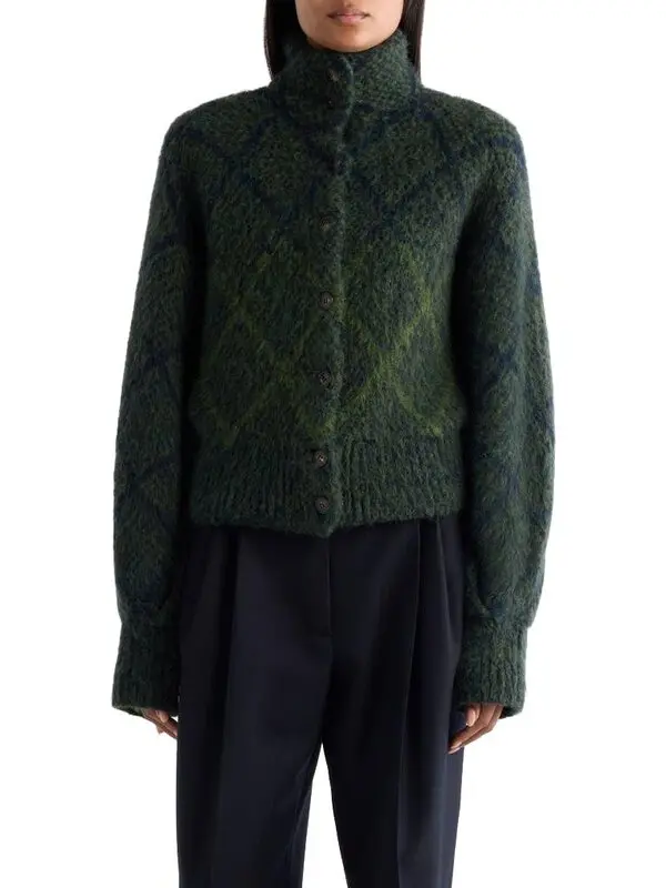 Dries Van Noten Tifna Alpaca Blend Cardigan - Navy