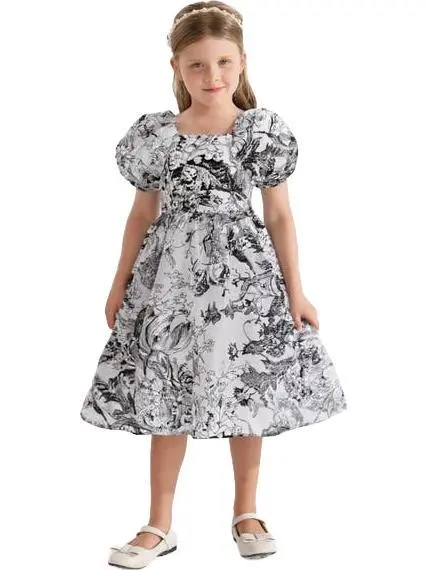 SWEET CACTUS Floral Garden Dress - Black