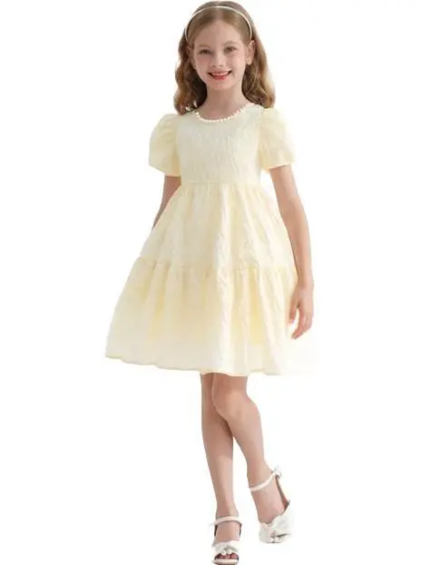 SWEET CACTUS Pearl Lined Empire Dress - Cream