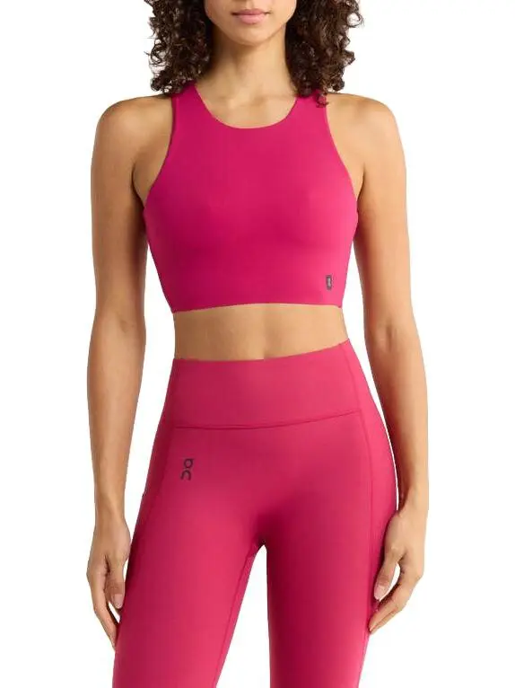 On Core 2-in-1 Crop Sports Bra - Grenadine