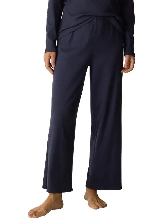 Eileen Fisher Organic Cotton Wide Leg Lounge Pants - Ink