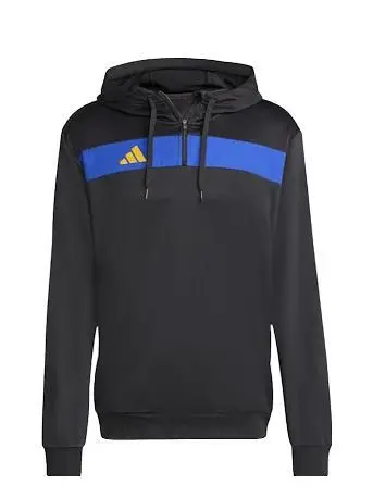 Adidas Tiro 25 Essentials Sweat Hoodie - Black Semi Lucid Blue Crew Yellow