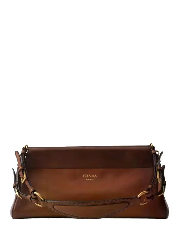 Prada Medium Enchaîné Leather Shoulder Bag - Brown