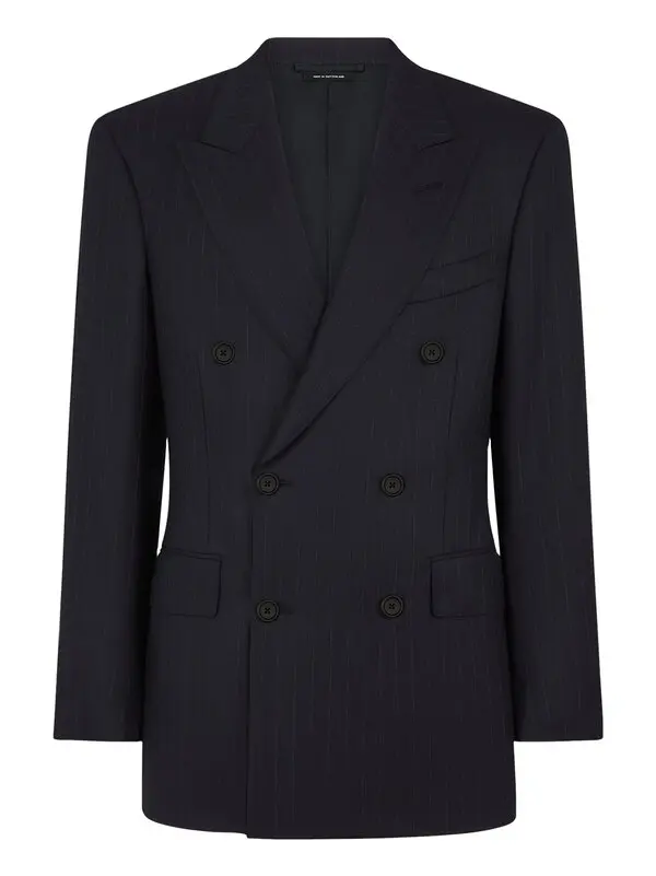 TOM FORD Wool Pinstripe Blazer - Navy
