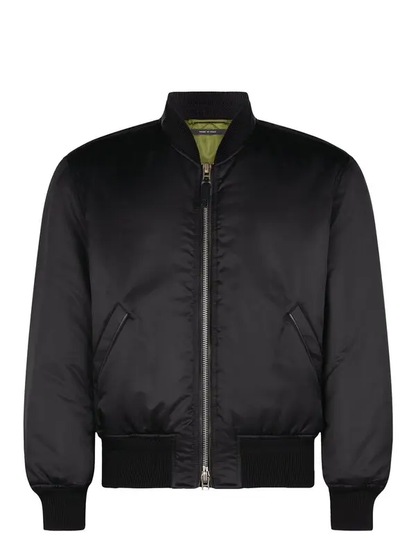 TOM FORD Silk Bomber Jacket - Black