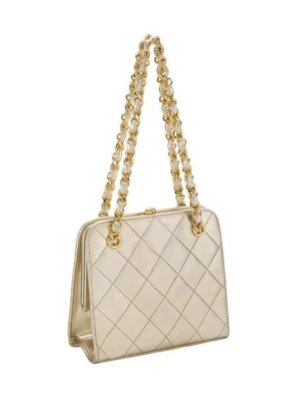 Chanel Lambskin Handbag - Gold