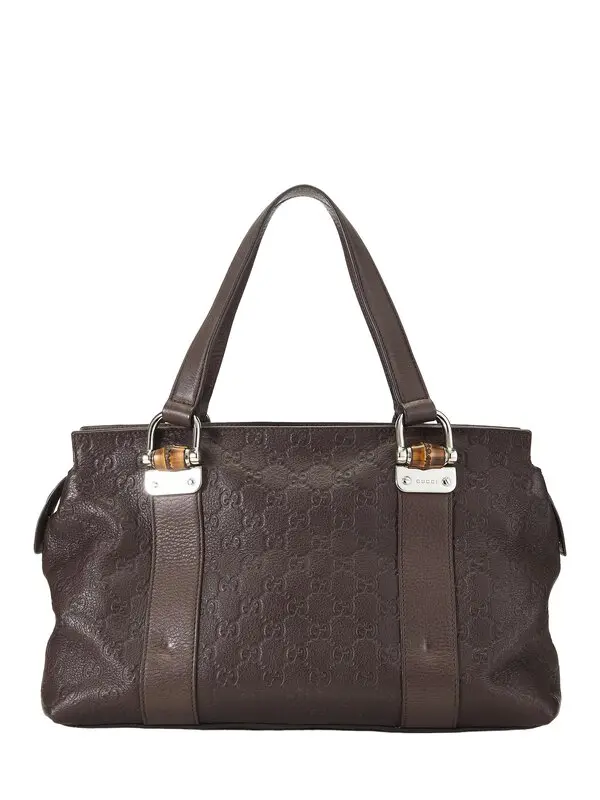 Gucci Gucissima Bamboo Bar Tote - Brown