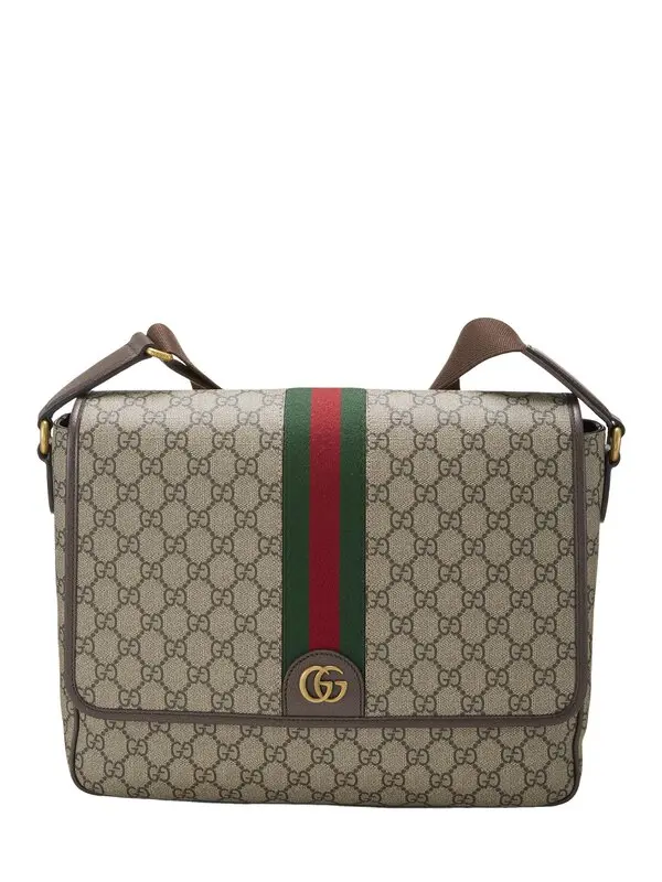 Gucci Gg Supreme Ophidia Messenger Bag - Brown