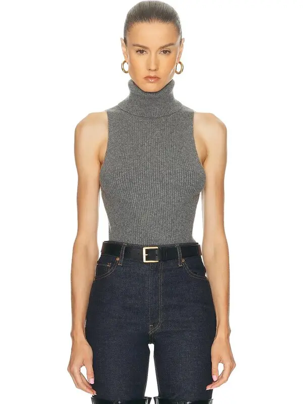 Enza Costa Knit Cashmere Sleeveless Top - Thunder