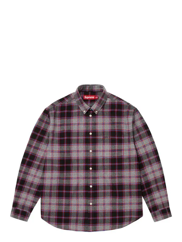 Supreme Plaid Flannel Shirt - Grey