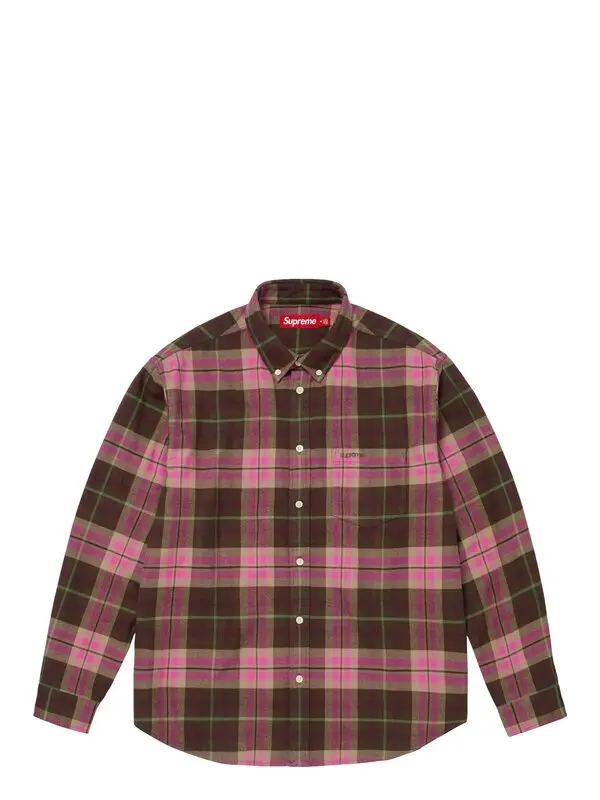 Supreme Plaid Flannel Shirt - Brown