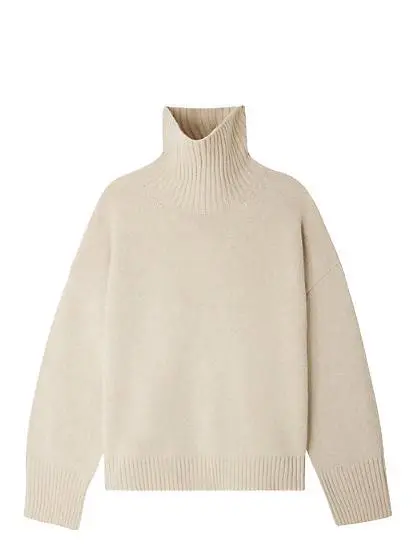 Soeur High-neck Merino-wool Jumper - Ecru Chine