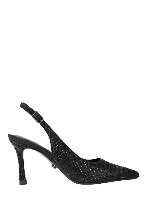 Carvela Corletta Woven Heeled Slingback Courts - Black
