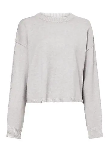 Good American Cozy Crew Neck Knit Jumper - Melange Grey