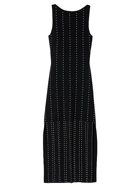 Sandro Fringed Stretch-knit Maxi Dress - Black