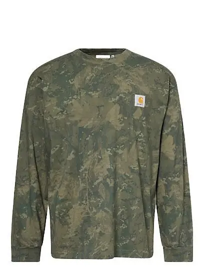 Carhartt Work In Progress Camo Combi Long-sleeves Cotton-jersey T-shirt - Camo Green Olive