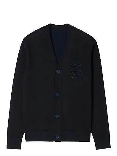 Sandro Rope-embroidered Knitted Cardigan - Navy Blue