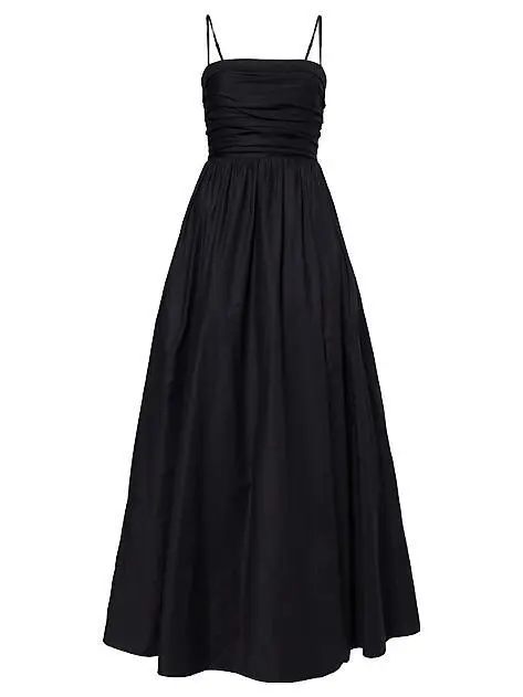 REFORMATION Kastoria Stretch-cotton Gown - Black