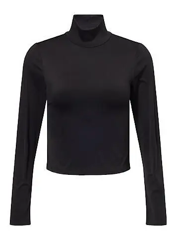 Good American Scuba Turtleneck Stretch-woven Top - Black001