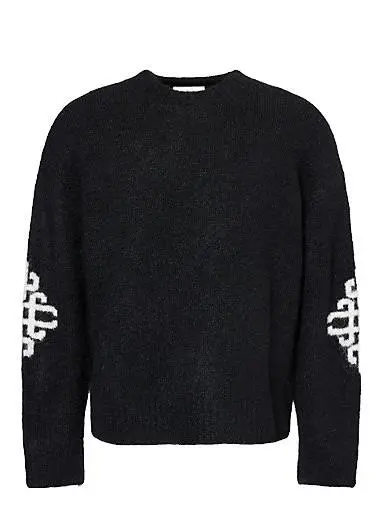 THE COUTURE CLUB Brushed Knitted Jumper With Emblem - Black