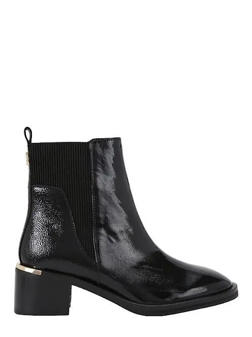 Carvela Liberty Patent-leather Heeled Ankle Boots - Black/comb