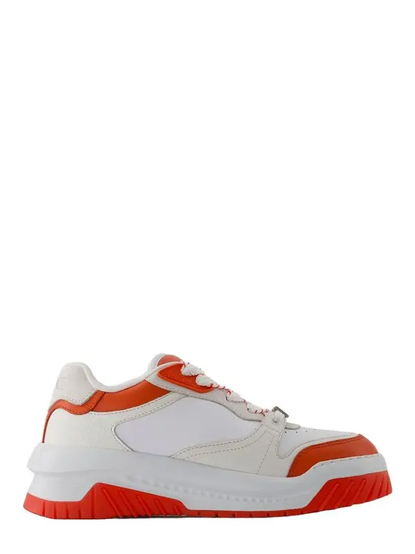 Versace Odissea Leather Sneakers - White