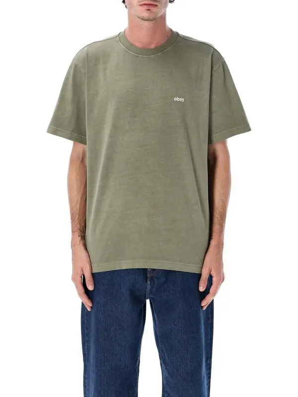 Obey T Shirts And Polos - Pigment Deep Lichen Green