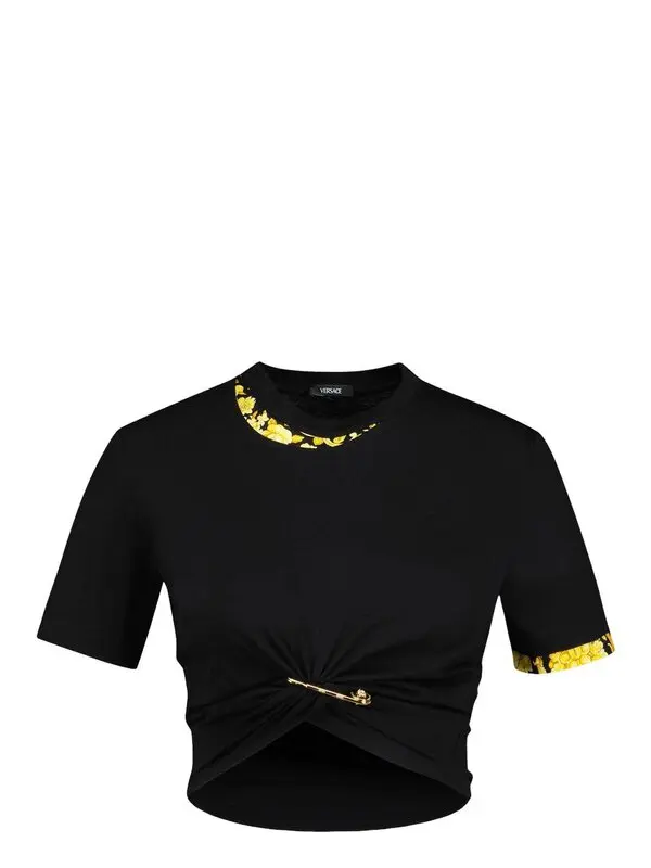 Versace Barocco Cotton T-shirt - Black