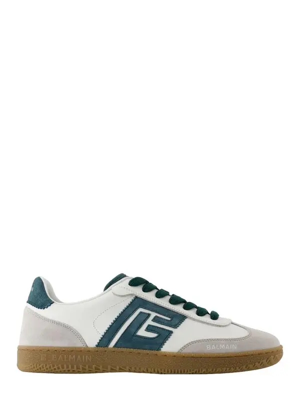 Balmain Swan Leather Sneakers - Green