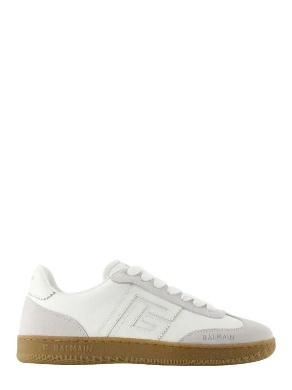 Balmain Swan Leather Sneakers - White